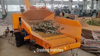 strong power self-feeding garden waste leaves tree branch shredder machine