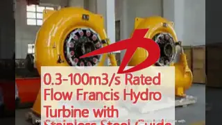 0.3-100m3/s rated flow francis hydro turbine with stainless steel guide vane