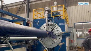 hdpe hollow wall spiral winding pipe extrusion line for drainage and sewage