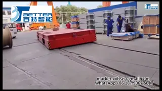 materials transport 20 tons rail powered transfer cart workshop flat bed trailer