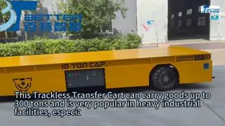 automated guided vehicle floor mounted rail system for transporting steel aluminum automotive