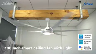 100-inch large plastic ceiling fan light with dc motor and remote control for open spaces