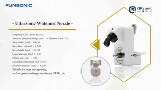 50khz ultrasound wide type spray coating nozzles for large area glass coated