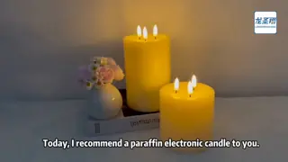 three wick battery operated remote control pillar big diameter 10cm wedding decoration wax  flameles