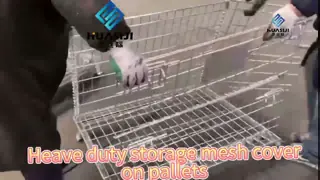 galvanized wire mesh pallet rack security cage with pp plate