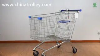 octagonal foot steel metal shopping trolley cart customized european style
