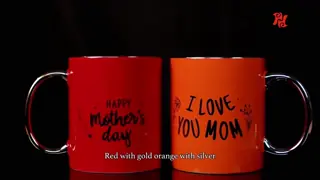 300ml mother's day mug with gold and silver electroplating for ceramic material