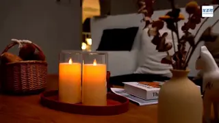 acrylic flickering flameless candles set remote control decorative electric led light pillar pattern