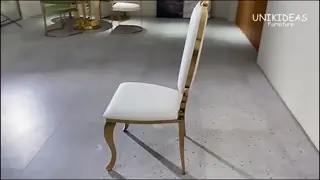 modern fashion gold white stainless steel banquet chair luxury banquet wedding chair