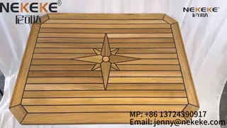 natural look rectangular teak marine table tops with compass rose oem odm