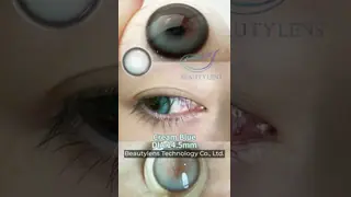 cream blue 14.5mm diameter colored contacts with 40% water content and 8.5 base curve for natural