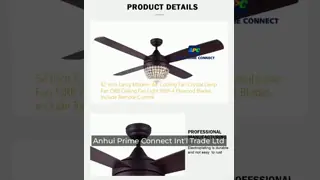 52 inch fancy modern air cooling fan crystal lamp fan orb ceiling fan light with 4 plywood blades