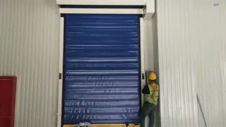 fast opening insulated industrial high speed door for cold storage / freezer rooms