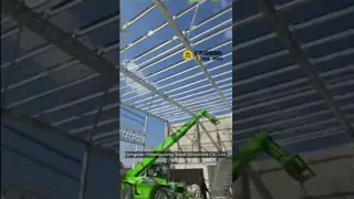 double span prefabricated steel warehouse building with h-section frame