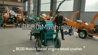 Mobile Diesel Engine Industrial Wood Hammer Mill with 2580r/min Rotating Speed
