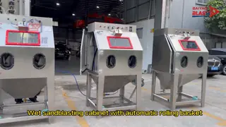 mini vapor blaster automatic wet sandblasting machine with roller basket efficient solution