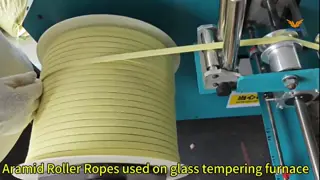 fireproof kevlar braided rope 10*4mm for glass tempering furnace machine rollers