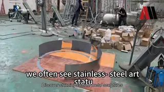 custom stainless steel lotus flower sculpture art installation outdoor decorative modern garden yard