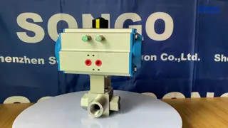 3 way pneumatic ball valve t or l port forged ss316 400bar 6000 psi hydraulic ball valve