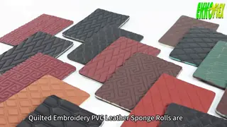 custom pattern embroidery pvc leather car floor mat roll for car mat