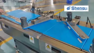 auto chocolate fold wrapping machine with labeling and sticker