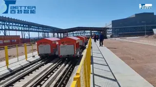 battery powered rail transfer cart with electrical control system for and safe material handling