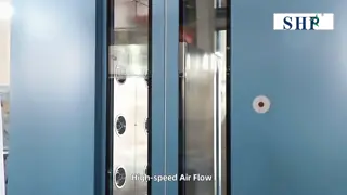 clean room laboratory air shower room coated steel door for one person 2050mm