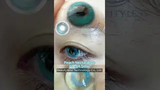 peach nectar blue 14.5mm uv blocking contact lenses with 40% water content for blondes - annual wear