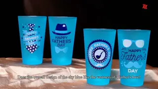 color sprayed and decal fired father's day cup durable glass custom dad cup for gifts