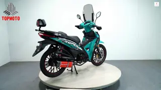 economical underbone motorcycle with 75km/h max speed, 3.1l fuel tank, and 12° climbing ability