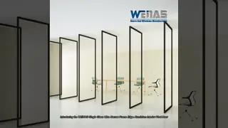 ultra narrow frame edge interior aluminium pivot doors 8mm single glass