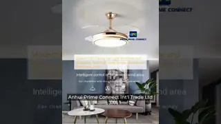 modern led ceiling fan light for home and restaurant bluetooth mute simple invisible iron chandelier