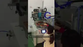 semi automatic rotary flatbed screen printing machine with plc controlled automatic feeding