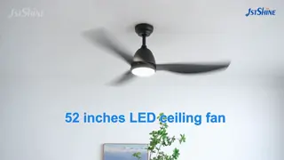 52 inches black ceiling fan with abs blades and whisper-quiet dc motor led lighting
