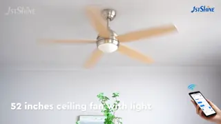 52 inch modern ceiling fan with silent dc motor and wood grain blades