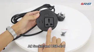 hdmi office desk power grommet outlet socket ubs20w qc3.0 charger 90mm