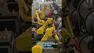 highly efficient grinding machine with fanuc robot cell improved productivity