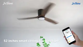 52-inch ceiling fan with 3 solid wood blades and integrated led light for modern living spaces