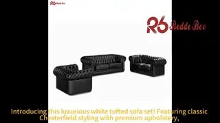 sectional tufted leather sofa furniture for villa  white black