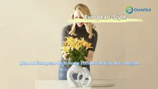 romantic couple vase in matte black finish