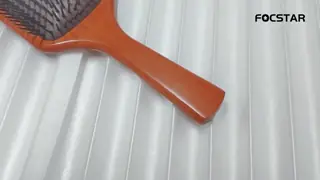 wood large air cushion hair brush nylon bristles detangling paddle customized logo