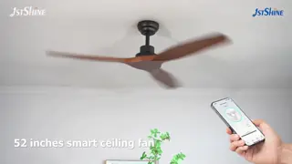 52 inch solid wood ceiling fan with whisper-quiet dc motor and modern design for living room and bed