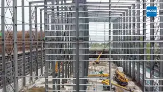 prefabricated steel structure cold room warehouse for storage finished products insulated wall roof