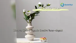 matte ceramic vase with layered curve design