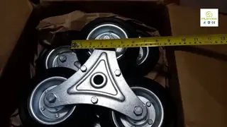 160mm black rubber stair climbing caster with roller bearing