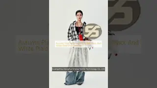 autumn plaid patchwork skirt with black and white plaid oversized shirt