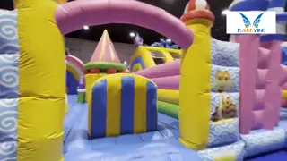 indoor inflatable playground blow up water playground floating on lake pool