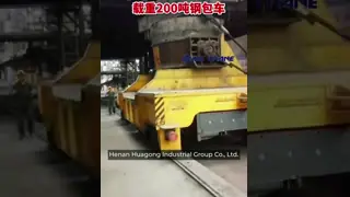 heat resistant 150t capacity molten steel ladle transfer car with dual driving system