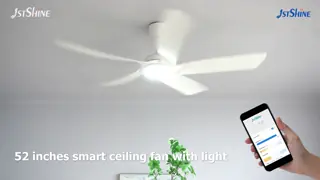 52 inch modern ceiling fan with light featuring silent dc motor and 5 abs blades