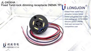 fixed twist lock dimmable receptacle 5p 7p curved contact plate 5/7 pin options